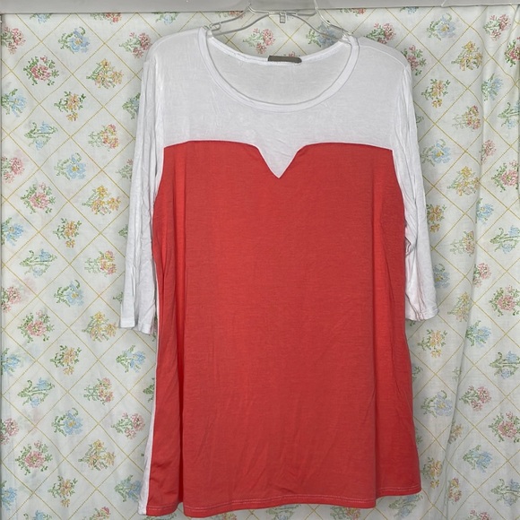 Hug | Tops | Hug 2x Light Knit Peach Front White Back And Sleeves 95 ...